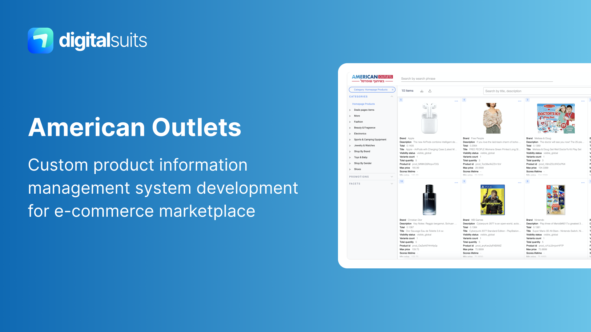 Product Information Management System for American Outlets | DigitalSuits