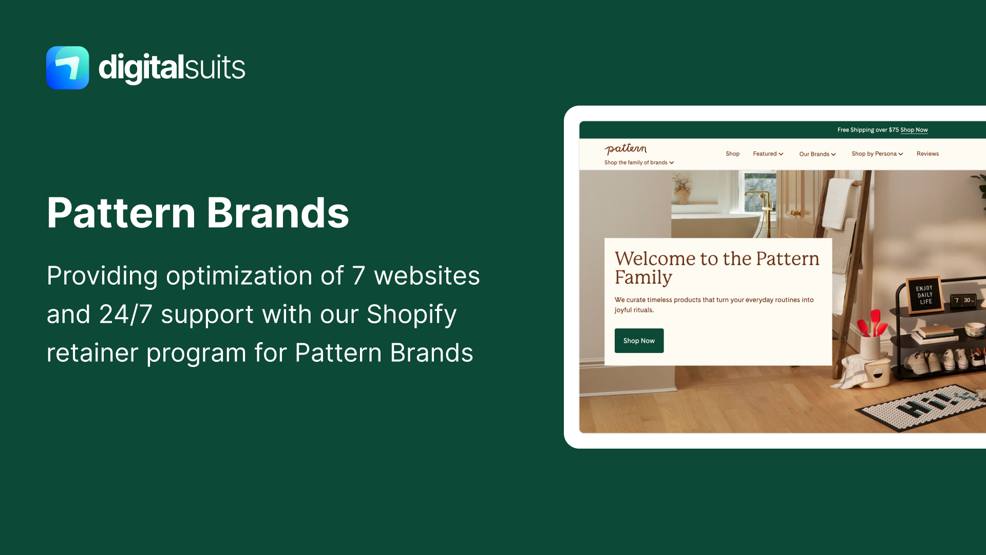 Optimization and support of Pattern Brands' 7 sites with Shopify ...